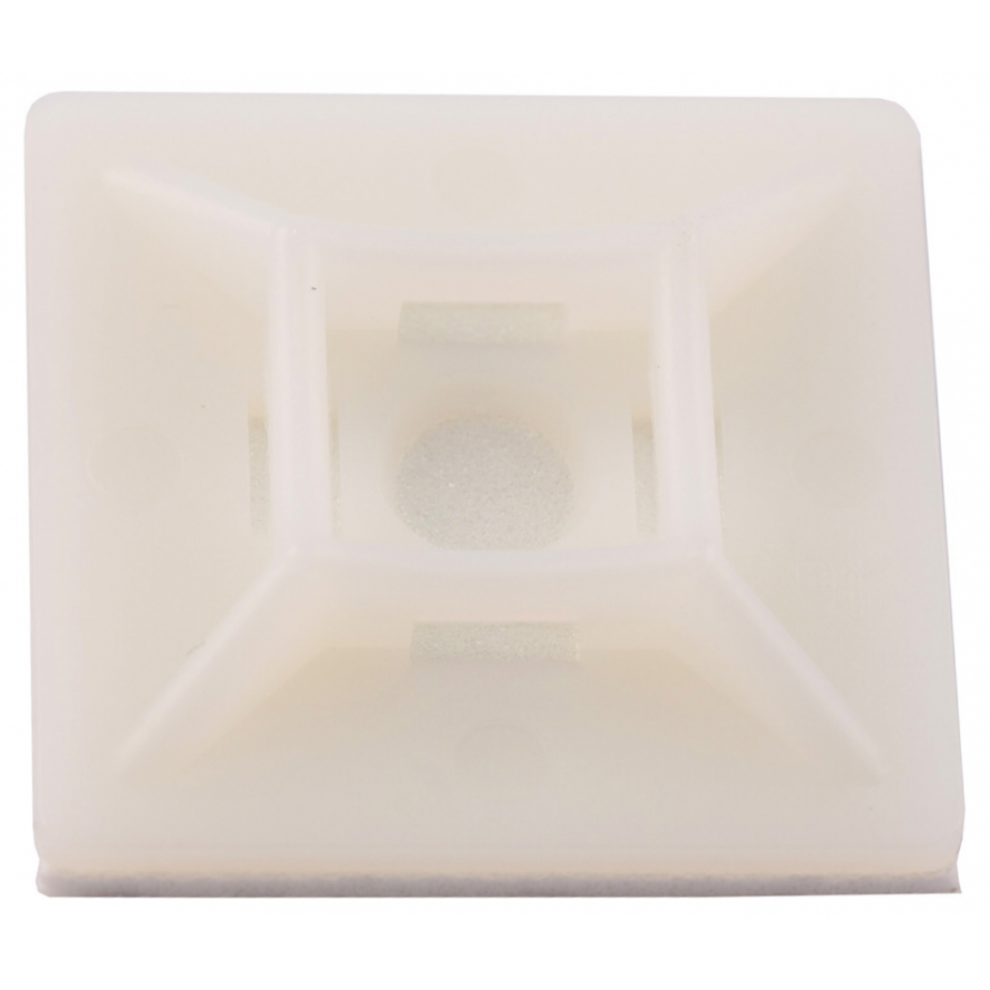 20x20mm Self Adhesive Cable Tie Base White 10PK